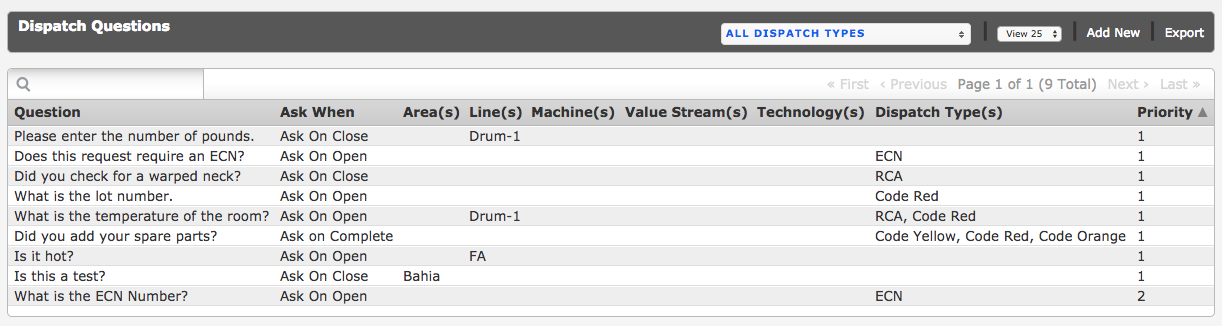 📕 Setup - Dispatch Questions – L2L