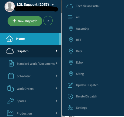 Dispatch Screens- Classic View – L2L